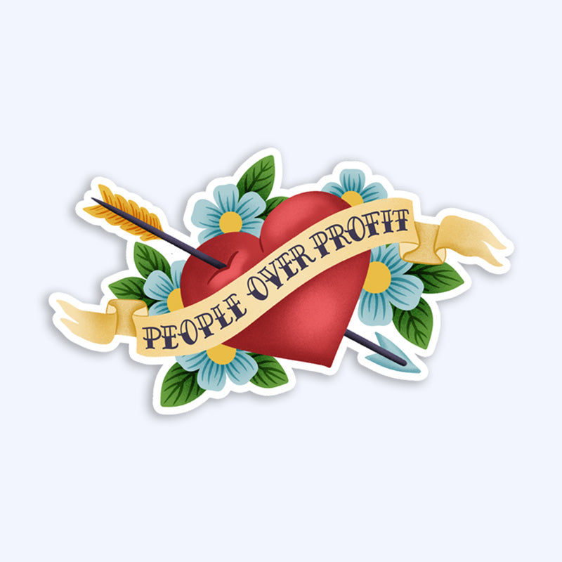 People Over Profit Sticker – Palindrome Art